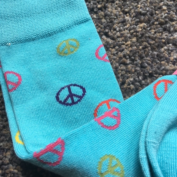 Accessories | Nwt Blue Peace Sign Socks | Poshmark